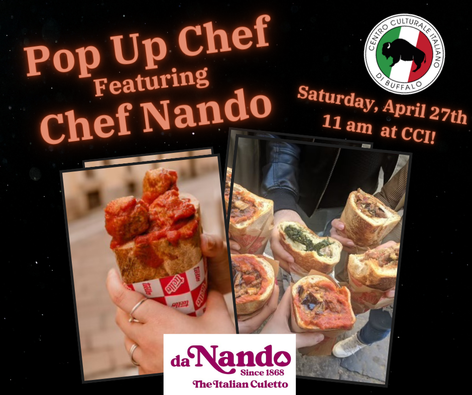 Saturday Cucina Pop Up: Chef Nando - Centro Culturale Italiano di Buffalo